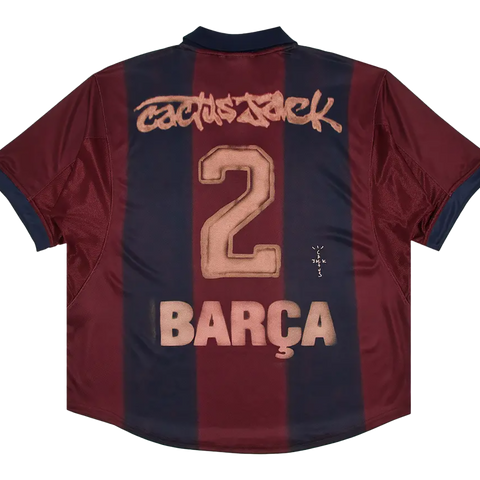 TRAVIS SCOTT Nike x FC Barcelona Retro 2000/01 Jersey "Cactus Jack ...