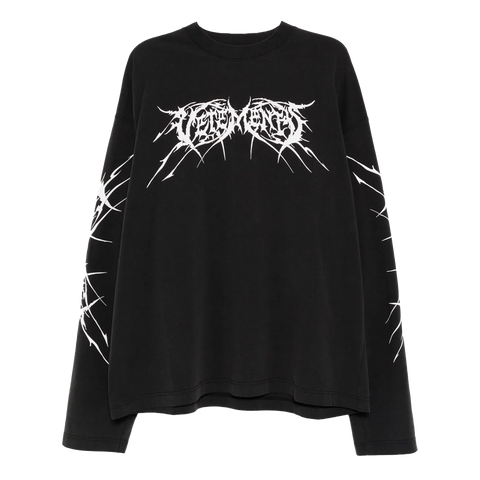 VETEMENTS Death Metal Longsleeve Black/White T-Shirt "Black / White ...